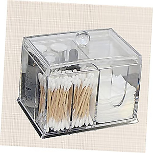 Mikinona Box Swab Holder Cotton Round Dispenser Cosmetic Pad Container Cleansing Cotton Clear Container Stand Container Cotton Swab Containers Round Cotton Pads Veils That Covers Face White