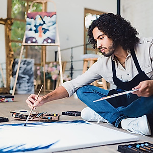 ARTEZA Stretched Canvas, 36 x 48 Inches, Pack of 2, Blank White Large Canvas for Painting for Acrylic, Oil and Gouache Paints