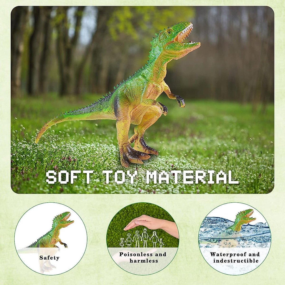 Kids Dinosaur Toys Jurassic Dino Figure Set Play Mat Little Boys Room Decor 3 4 5 6 7 8 Year Old Gift Juguetes Dinosaurios Para Niños Autism Train Kit Present Trex T Rex Playset Learning Resources