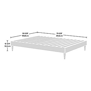 Sauder Cannery Bridge Round Leg Queen Platform Bed, Sindoori Mango Finish