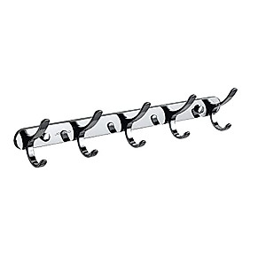 JOMOO Coat Rack Wall Mounted, 5 Double Dual Hooks Coat Heavy Duty Metal Hook Rack Rail Wall Coat Rack for Clothes Entryway Jacket Mudroom Bathroom