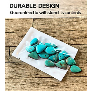 500 Count Mylar Heat Seal Bags - White and Clear Mylar Vacuum Seal Bags - Food Grade Sealable Bags for Packaging and Samples - Small Flat Sample Bags Sealable With Tear Notch (2.5 x 3.5 inch)