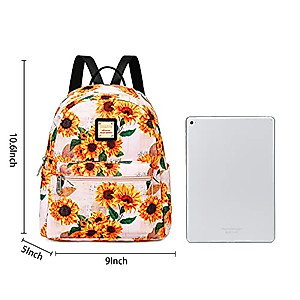 Women Mini Sunflower Backpack Cute Small Travel Backpack Purse Nylon Waterproof Casual Daypack Shoulder Backpack for Adult Girls Kids