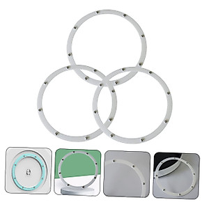 Veemoon 3pcs Steel Ball Turntable Ring Convenient Tray Holder Hardware Tabletop Turntable Ring Round Swivel Plate Bearing Desktop Turntable Ring Small Turntable Plastic Spices to Rotate