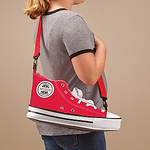Miles Kimball Personalized Sneaker Shaped Backpack with Custom Name, Red, Zip Closure, Adjustable and Detachable Strap, 15” Long x 5” Wide x 8” High