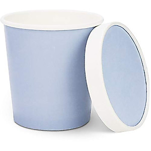 Glowcoast Ice Cream Containers With Lids - 16 oz Pint Disposable Ice Cream Storage Container for Homemade Icecream. Freezer-Safe Paper Tub with Lid Protect Frozen Desserts like Yoghurt (Blue, 25)