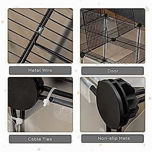 PawHut Pet Playpen Small Animal Cage Transparent Customizable Fence with Door for Hamster, Guinea Pigs, Chinchilla, 14 x 18 in