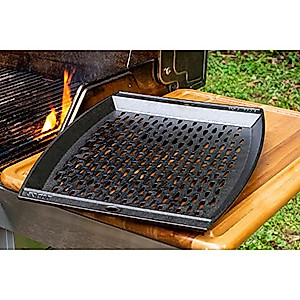 Lodge L15RCGT 15"x12" Cast Iron Grill Topper, Black