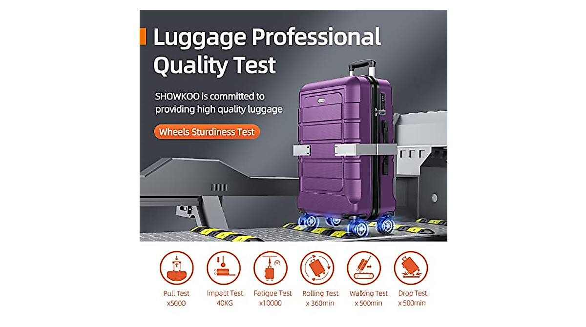 SHOWKOO Luggage Sets: Durable, Expandable 4-Piece Suitcase