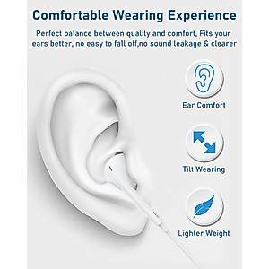 Apple Earbuds with Lightning Connector [Apple MFi Certified] Headphones Built-in Microphone & Volume Control, Noise Isolating Earphones for iPhone 14/13/12/11 Pro Max/XR/X/SE/8P/8/7P/7-All iOS System