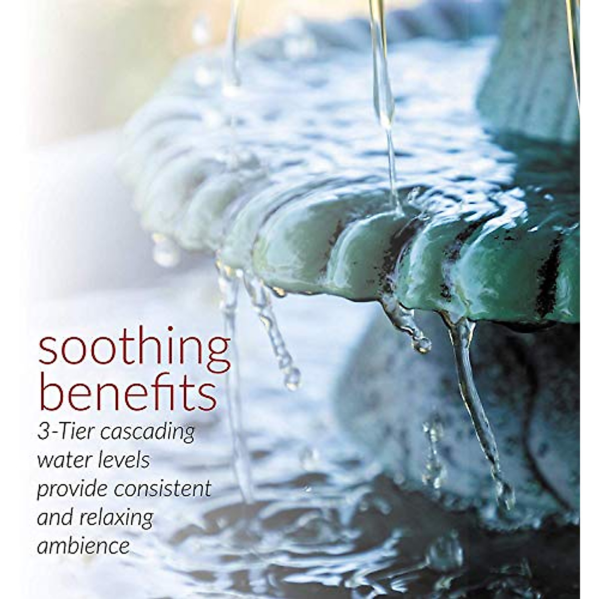 Alpine Corporation 35" Tall Outdoor 3-Tiered Pedestal Water Fountain and Birdbath, Green