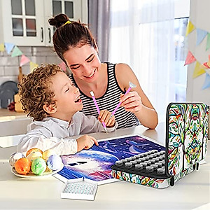 MoKo Diamond Painting Storage Containers, 60 Slots Diamond Painting Kits Accessories Case,Diamond Painting Tools Organizer for DIY Craft Beads Rhinestones,Lucky Tree