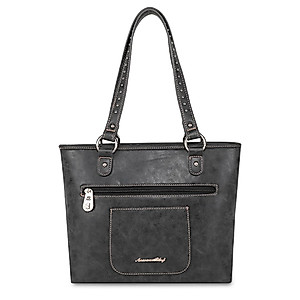 Montana West Leather Tote Bag Western Style Shoulder Bag Handbag and Purse for Women ABZ-G016WBK