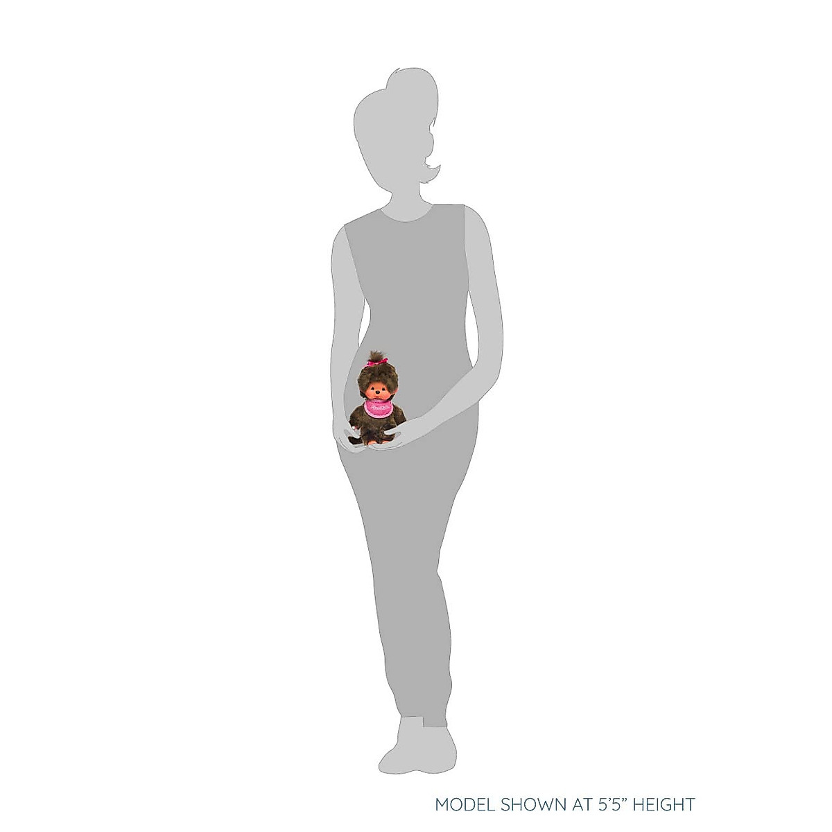 Monchhichi Classic Girl Pink Bib 20 cm