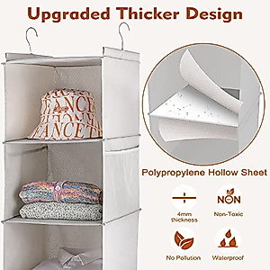 Vailando Hanging Closet Organizer, Hanging Shelves with Side Pockets for Closet Organizers and Storage, Wardrobe, Nursery, Baby Clothes Organization