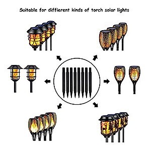 EVOSUMMER 8 PCS X 8.25" Plastic Ground Spikes,Solar Torch Lights Replacement ABS Plastic Ground Spikes Stake for Christmas Pathway Markers (8 PCS Plastic Spikes)