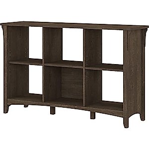 Bush Furniture Salinas Cube Shelf and Bookcase | Display Cabinet with 6 Shelves in Ash Brown | Modern Storage Cabinet with Open Bookshelf for Library, Office, Living Room, Bedroom and More