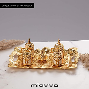 Serving Tray, Vintage Serving Metal Tray for 6 People (Premium Gold)