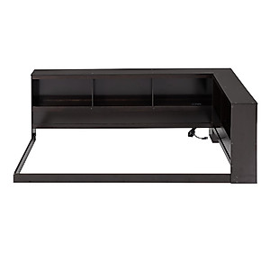 BestLM Wood Twin Size Daybed Floor Bed with Storage Cabinets and USB Ports for Kids Teens Boys Girls, Espresso