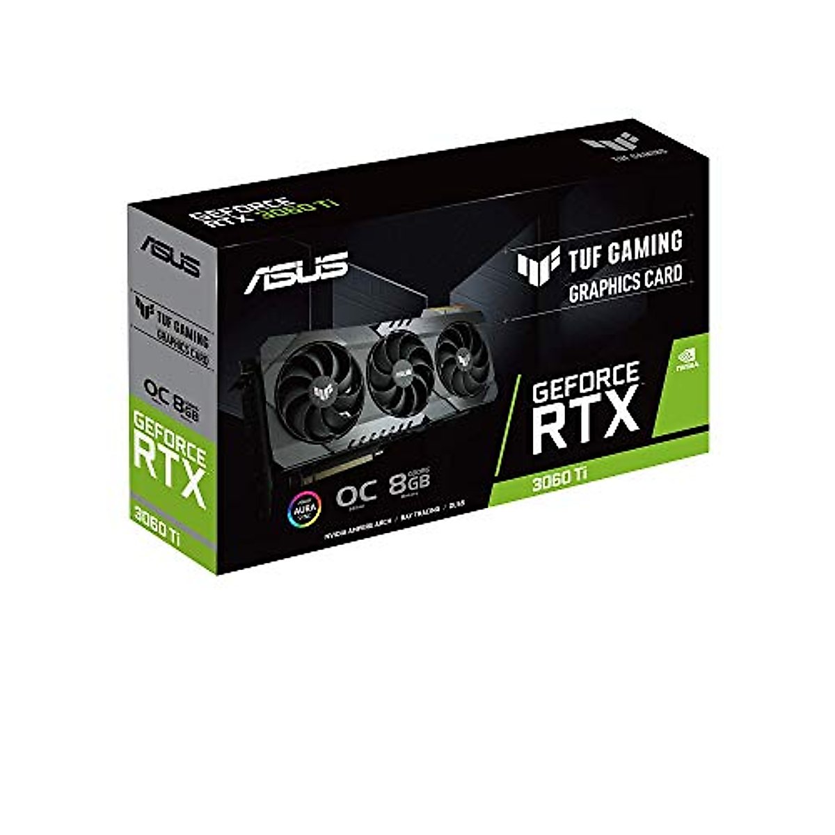 ASUS TUF Gaming NVIDIA GeForce RTX 3060 Ti OC Edition Graphics Card (PCIe 4.0, 8GB GDDR6, HDMI 2.1 , DisplayPort 1.4a, Dual Ball Fan Bearings, Military-Grade Certification, GPU Tweak II), Black