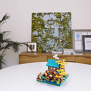 Autumn Architecture Flower Treehouse Micro Blocks Building Sets for Adults Tree and Plants Mini Bricks Modle Kit Creative DIY Gift for Kids.