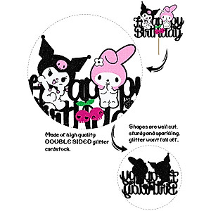 Cake Topper Glitter Kawaii Animals Birthday Cake Decorations for Girls Boys Kawaii Party Decorations Baby Shower Party Supplies