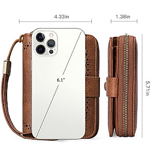 GAEKEAO Leather Credit Card Holder Wallet for Women RFID Blocking Large Capacity Bifold Zipper Card Case Organizer with Wristlet 32 Slots