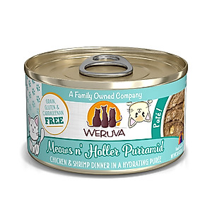 Weruva Wet Cat Food, Meows n Holler PurrAmid with Chicken and Shrimp Pate, 3oz Can, Pack of 12