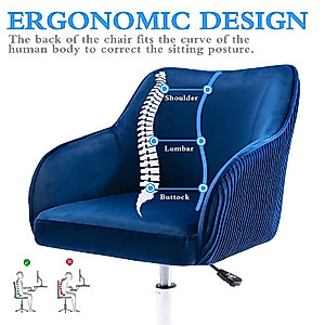 CAELUM Cute Desk Chair for Teen Girl Kids, Home Office Computer Desk Chairs with Wheels and Arms, Comfy Velvet Fabric Swivel Rolling Task Chair Vanity Chair for Makeup Room, Bedroom, Living Room