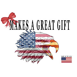 Rogue River Tactical Large 10"x6" American Eagle USA Flag Car Decal Window Die Cut Patriotic Auto Bumper Sticker Vinyl Decal for Car Truck RV SUV Boat Support US Military