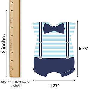 Big Dot of Happiness Baby Boy - Picture Bingo Cards and Markers - Blue Baby Shower Shaped Bingo Game - Set of 18