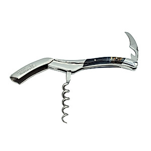 Laguiole En Aubrac Sommelier Waiter's Corkscrew, Stabilized Blue Poplar Burl Handle, Wine Opener With Foil Cutter & Bottle Opener, Polished Bolster