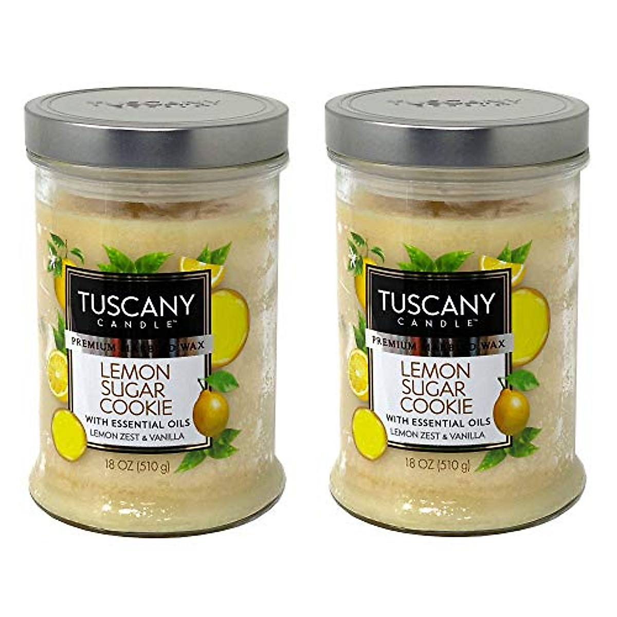 Tuscany Candle 18oz Scented Candle, Lemon Sugar Cookie 2-Pack