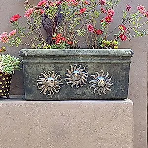 Small Metal Sun Faces, Sunny Home Décor, Wall Hanging, Authentic Upcycled Artwork from Haiti 6 Inches Round (Sun Faces)