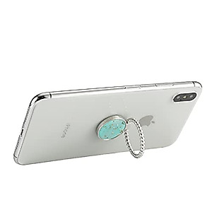 LAX Gadgets  Cell Phone Ring Holder - Finger Ring for Phone Case Easy Back Grip, Stand, Holder for All Smartphones Including iPhone & Android Phone - Laurel Turquoise
