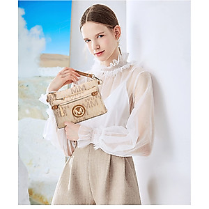 MKF Crossbody Bag for Women, Wristlet Strap – PU Leather Shoulder Handbag – Small Pocketbook Messenger Purse Red