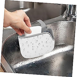RORPOIR Drain Bag Storage Shelves Plastic Kitchen Sink Organizer Sink Caddy Plastic Organizer Sink Caddy Sponge Holder Draining Rack Storage Organizer Sink Drying Rack White Shelf Hanging
