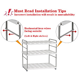 Water Bottle Organizer for Cabinet & Stackable Cup Organizer for Cabinet,3 Tier Cup Organizer for Sports Flask Insulated Travel Mug Fridge, White,Wine Drink Rack for Kitchen Countertop Freezer Pantry