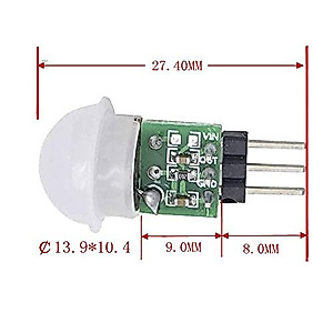 Stemedu HC-SR312 AM312 Mini PIR Human Body Motion Sensor Module Pyroelectric Infrared IR Distance Detector for Arduino (Pack of 5)