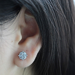 Single (1 piece) Diamond Stud Earring Set in 925 Sterling Silver with Natural Diamonds (.50)