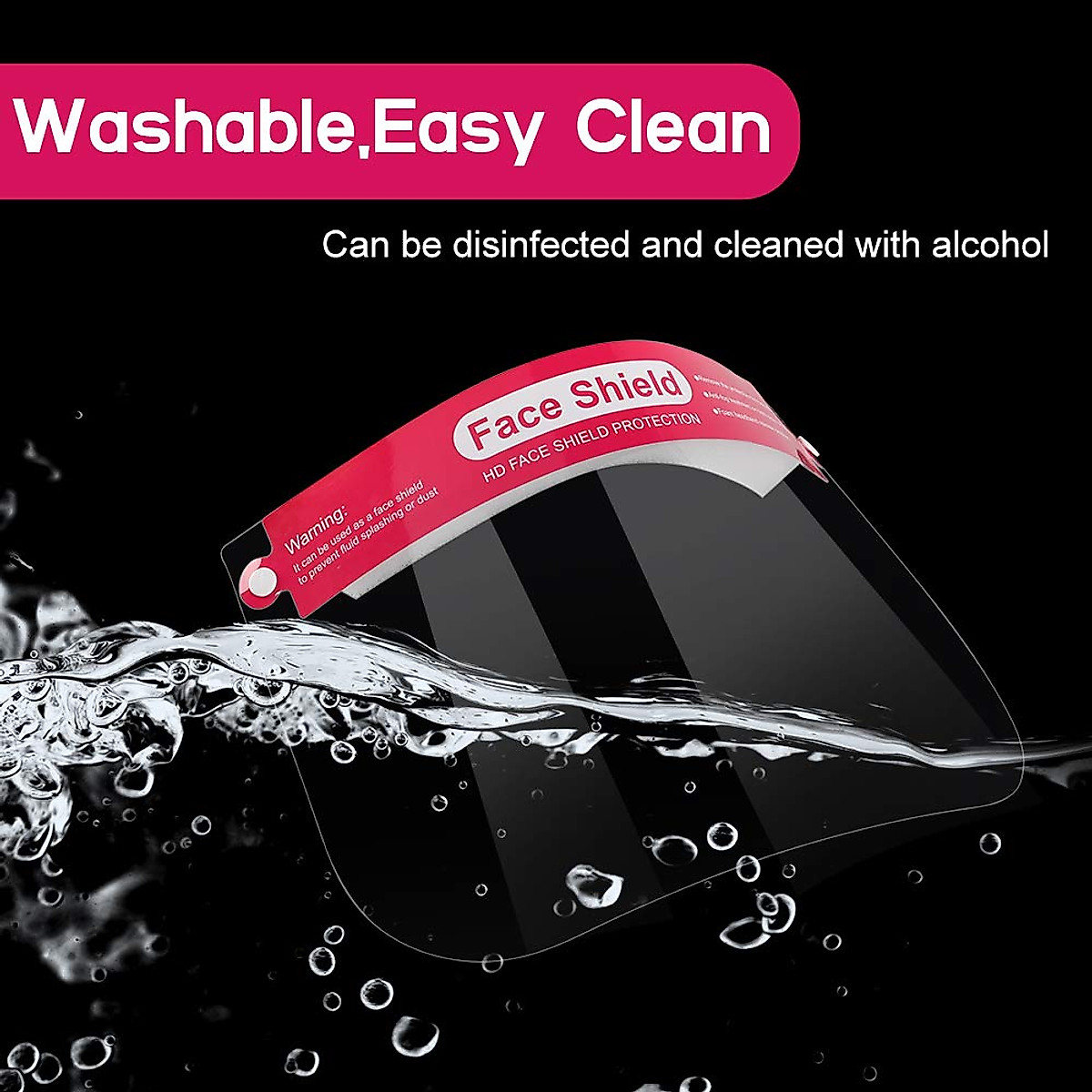 10 Pack Kids Anti-Fog Face S.hields Safety S.hield with Elastic Band For Children (Red)