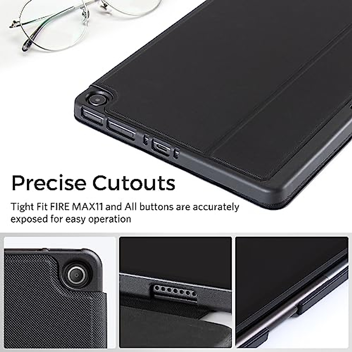 CoBak Case for All-New Amazon Fire Max 11 Tablet 2023 Release with Built-in Pencil Holder，Multi-Viewing Angles, All New PU Leather Smart Cover with Auto Sleep Wake Feature for Fire Max 11 Tablet