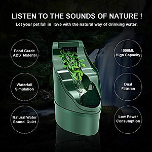 Reptile Chameleon Drinking Fountain Water Dripper, Suitable for Snake, Gecko, Lizard, Chameleon, Bearded Dragon Water Dispenser Water Dish Bowl, Reptiles Habitat Waterfall & Tank Accessories Kit