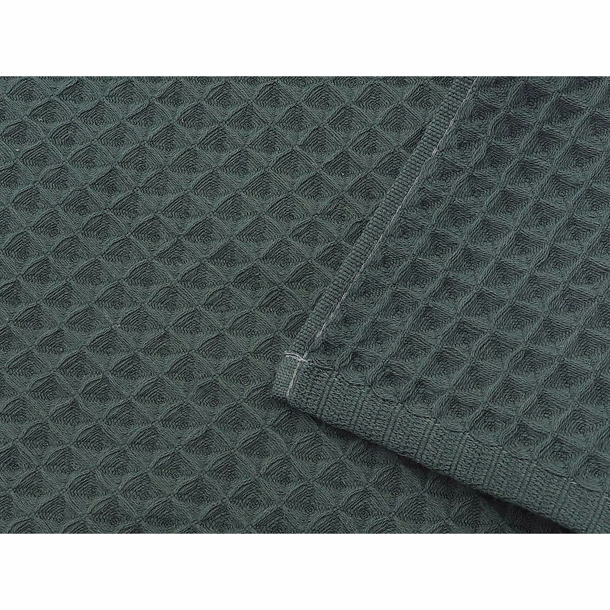 GQZLUCK 100% Natural Cotton Kitchen Towels Dish Towels Classic Waffle Weave Dish Cloths, Soft Ultra Absorbent Kitchen Hand Towel, Fast Drying Lightweight Washcloth, Set of 6 (Blackish Green)