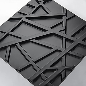 Art3d PVC Decorative Textures Black 3D Wall Panels for Interior Wall Décor, Black Wall Decor,Pack of 12 Tiles 32 Sq Ft