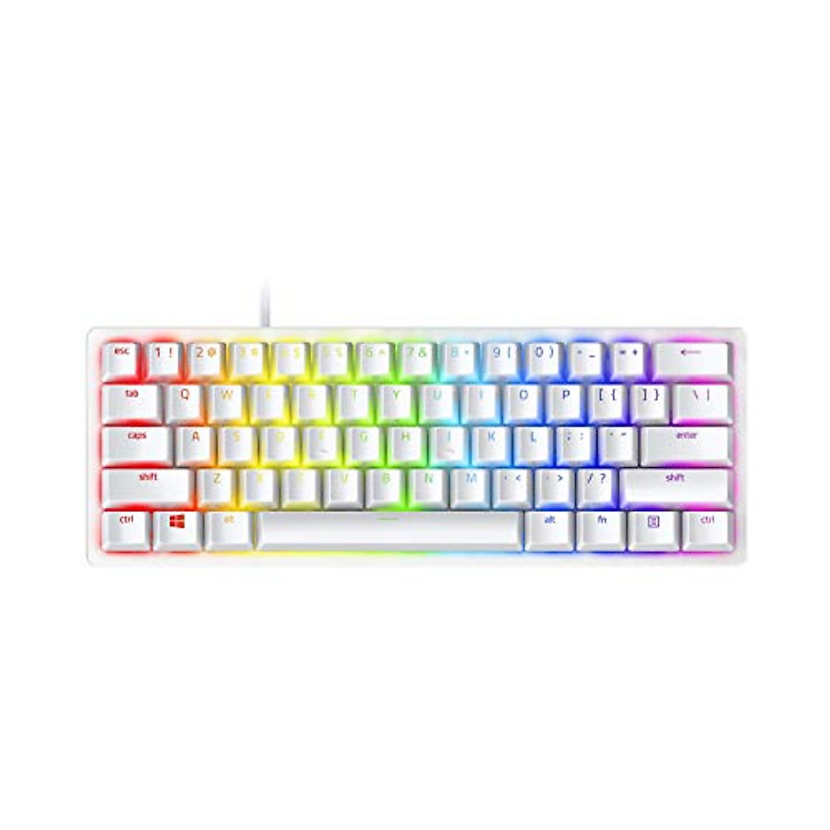 Razer Huntsman Mini 60% Gaming Keyboard: Fast Keyboard Switches - Linear Optical Switches - Chroma RGB Lighting - PBT Keycaps - Onboard Memory - Mercury White