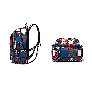 EFBJIXY Kids Backpack Shark Bookbags Boys Schoolbag With USB Lightweight Water Resistant (red)