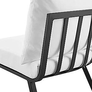 Modway Riverside Outdoor Furniture, Corner Chair, Gray White
