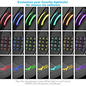 Gamerz GMZ-M2 12000 DPI 19 Programmable Buttons Optical Sensor Pixar PMW 3360 MMO Gaming Mouse - Black