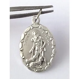 SAINT LAZARUS (SAINT LAZAR) " THE LEPER BEGGAR " OVAL SHAPE MEDAL - 100% MADE IN ITALY - THE PATRON SAINTS MEDAL